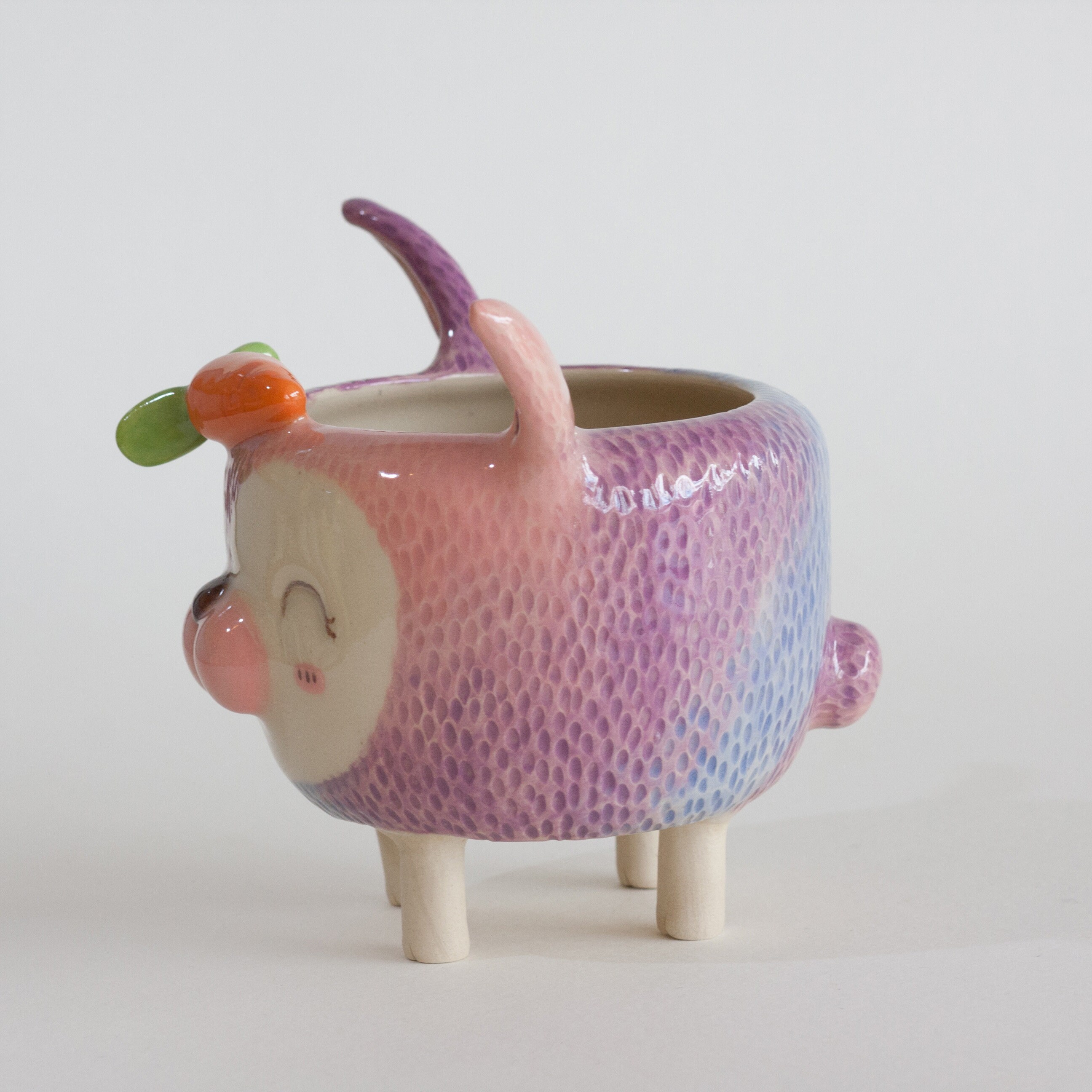 Space Bunny Plant Pot,pottery,cactus Pot,cute Cony Pot,animal Plant Pot ...