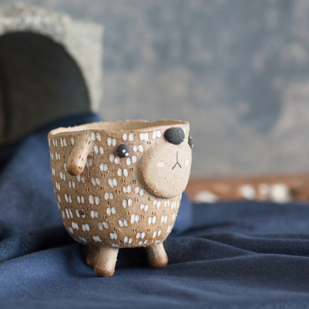 Dog Plant Pot,pottery,cactus Pot,cute Dog Pot,animal Plant Pot,handmade ...