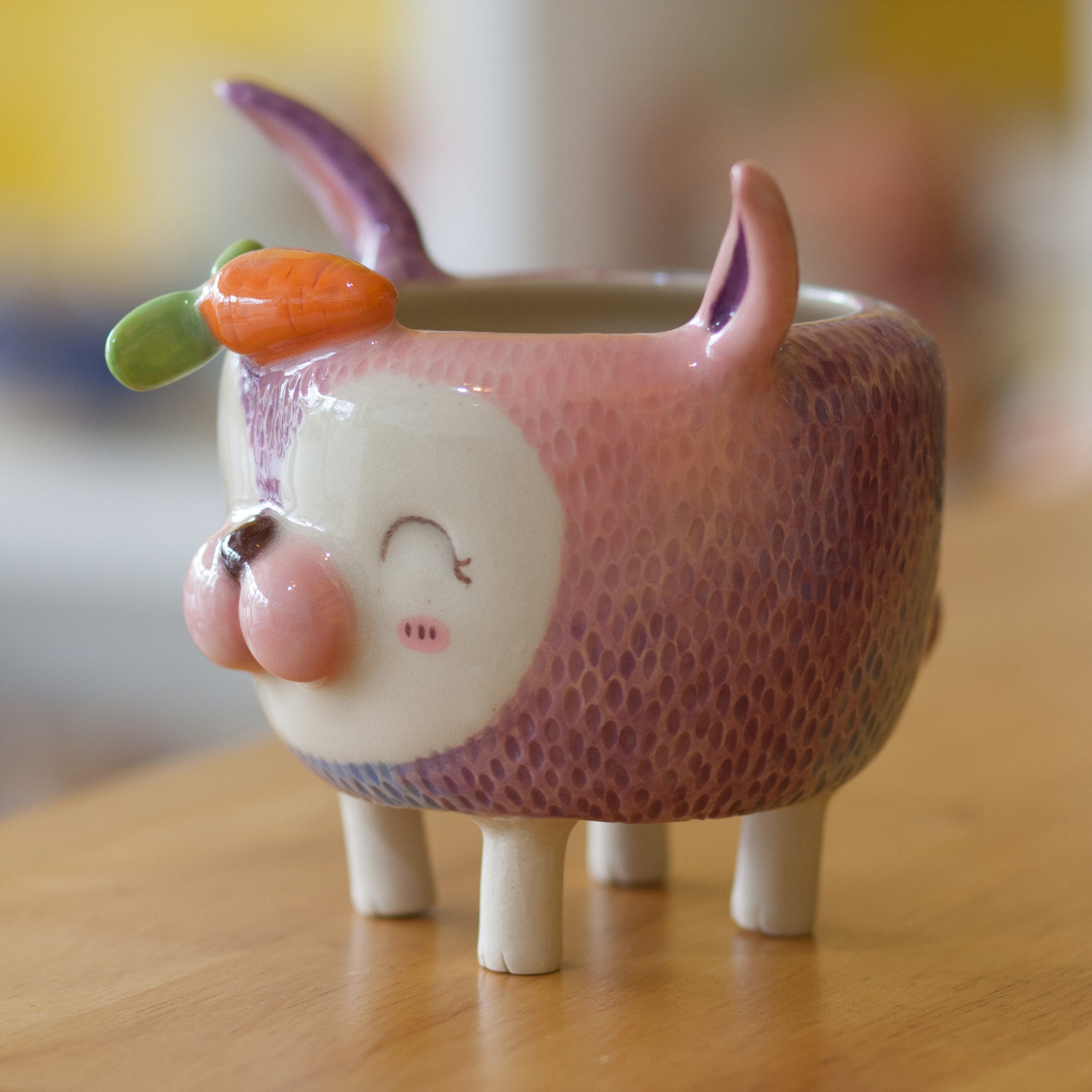 Space Bunny Plant Pot,pottery,cactus Pot,cute Cony Pot,animal Plant Pot ...