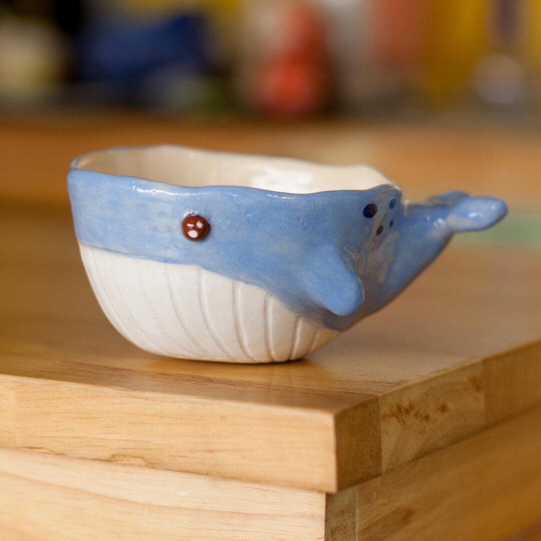 Handmade Blue Whale Ceramic Cup-cute Pottery Mug,ocean-themed Mug ...