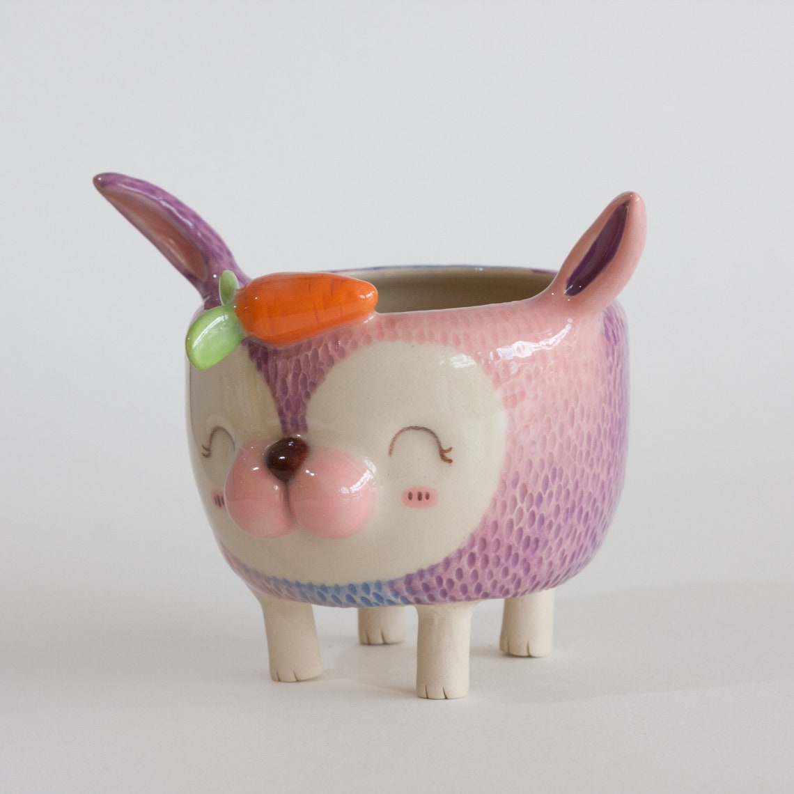Space Bunny Plant Pot,pottery,cactus Pot,cute Cony Pot,animal Plant Pot ...