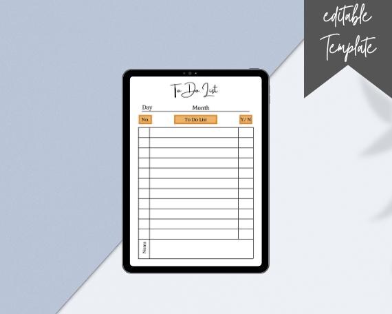 Editable to Do List Template, Printable to Do List, Digital Goodnote to ...