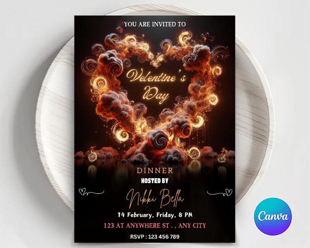 Editable Valentine's Day Party Invitation Templates, Valentines Brunch ...