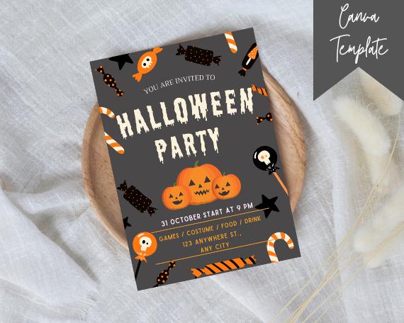 Editable Halloween Party Invitation Template: Spooktacular Ghost Theme ...