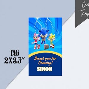 Sonic Birthday Invitation: Editable Kids Party Invite (canva Template ...