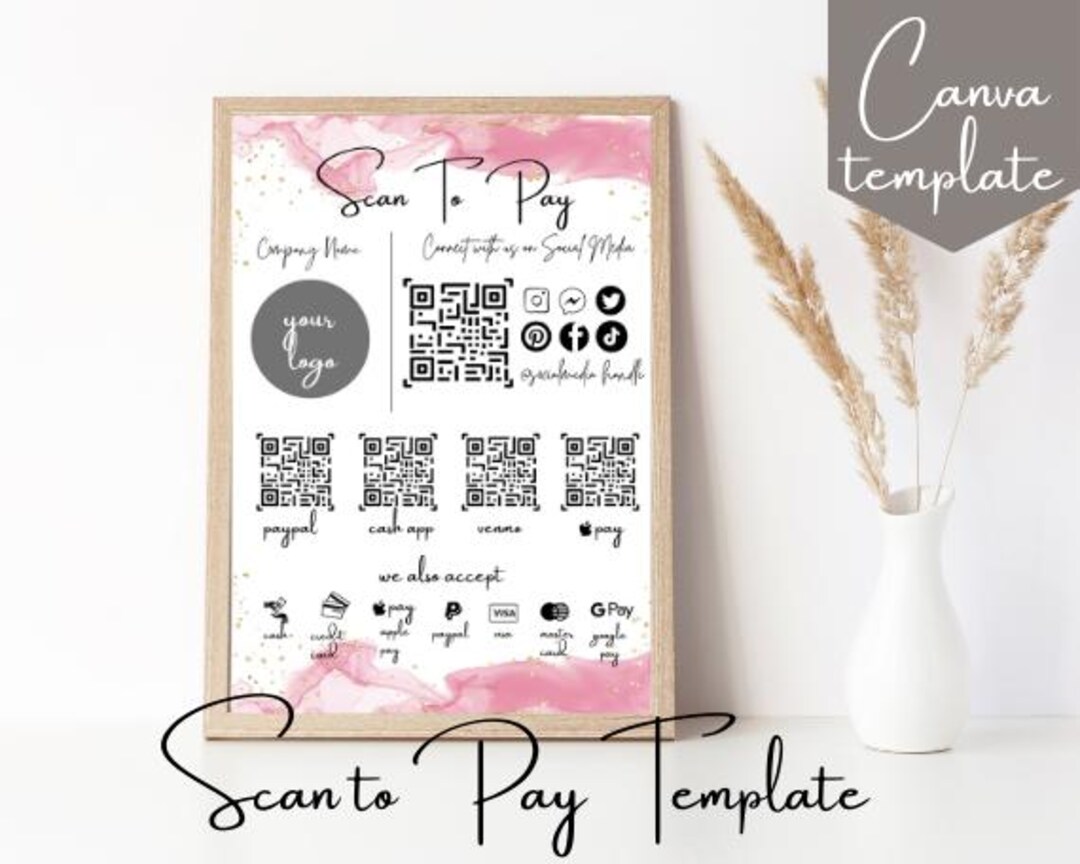 Editable Scan to Pay Template, Printable QR Code Scan for Small ...