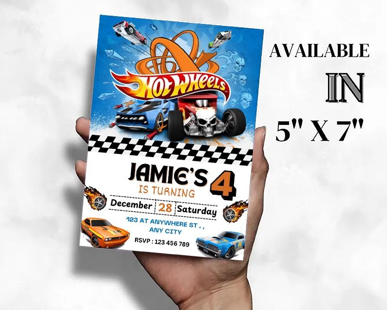 Race Car Birthday Invitation, Editable Canva Template, Kids Car Party ...