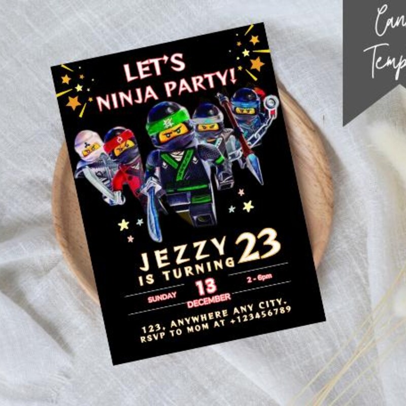 Ninja Invitation - Etsy
