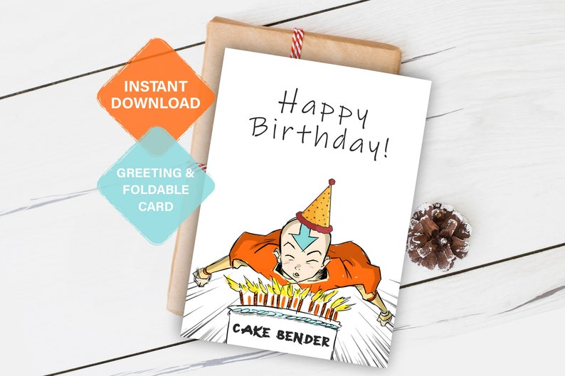 Atla Birthday Card Humorous Comic Book Design for Superhero Fans ...