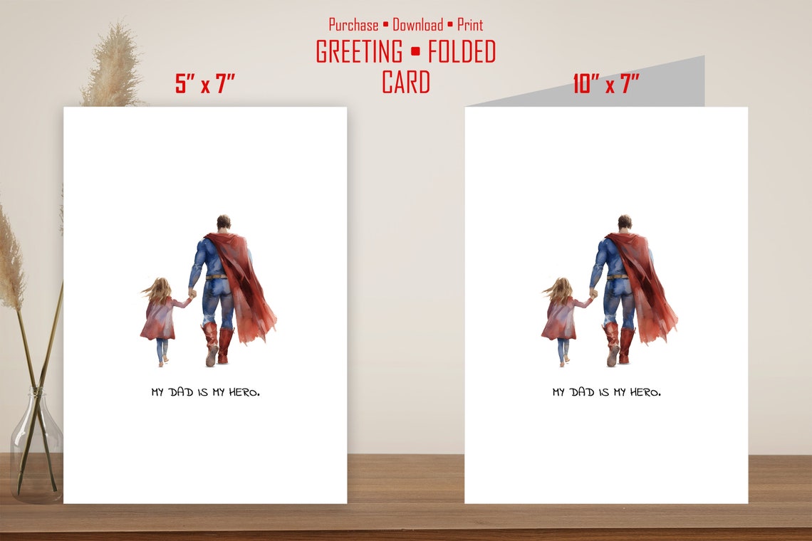 Superhero Dad Birthday Card, Instant Download Printable Card, Last ...