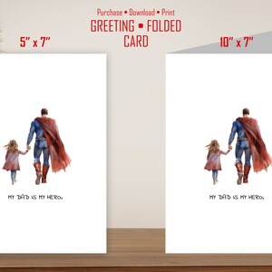 Superhero Dad Birthday Card - Printable Hero Dad Quote for Father's Day ...