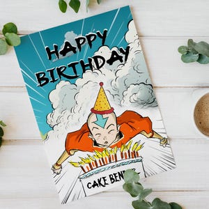 Atla Birthday Card, Printable Comic Card for Fans, Fun Digital Download ...