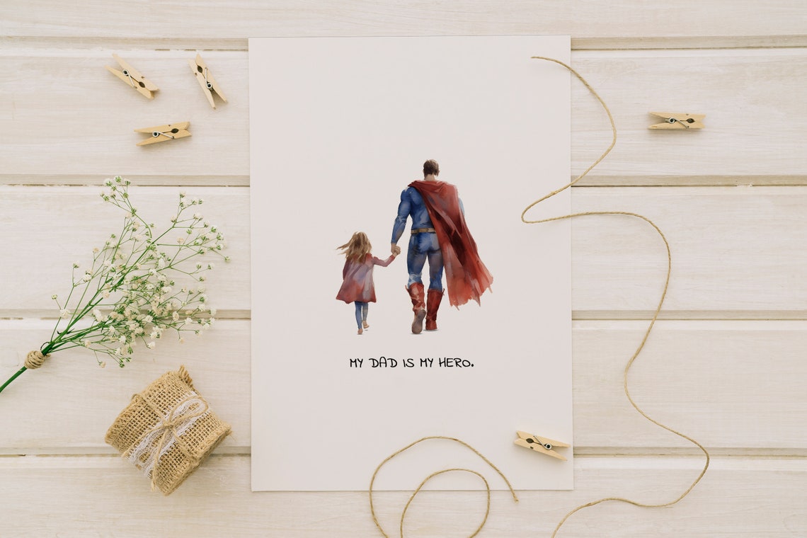 Superhero Dad Birthday Card, Instant Download Printable Card, Last ...