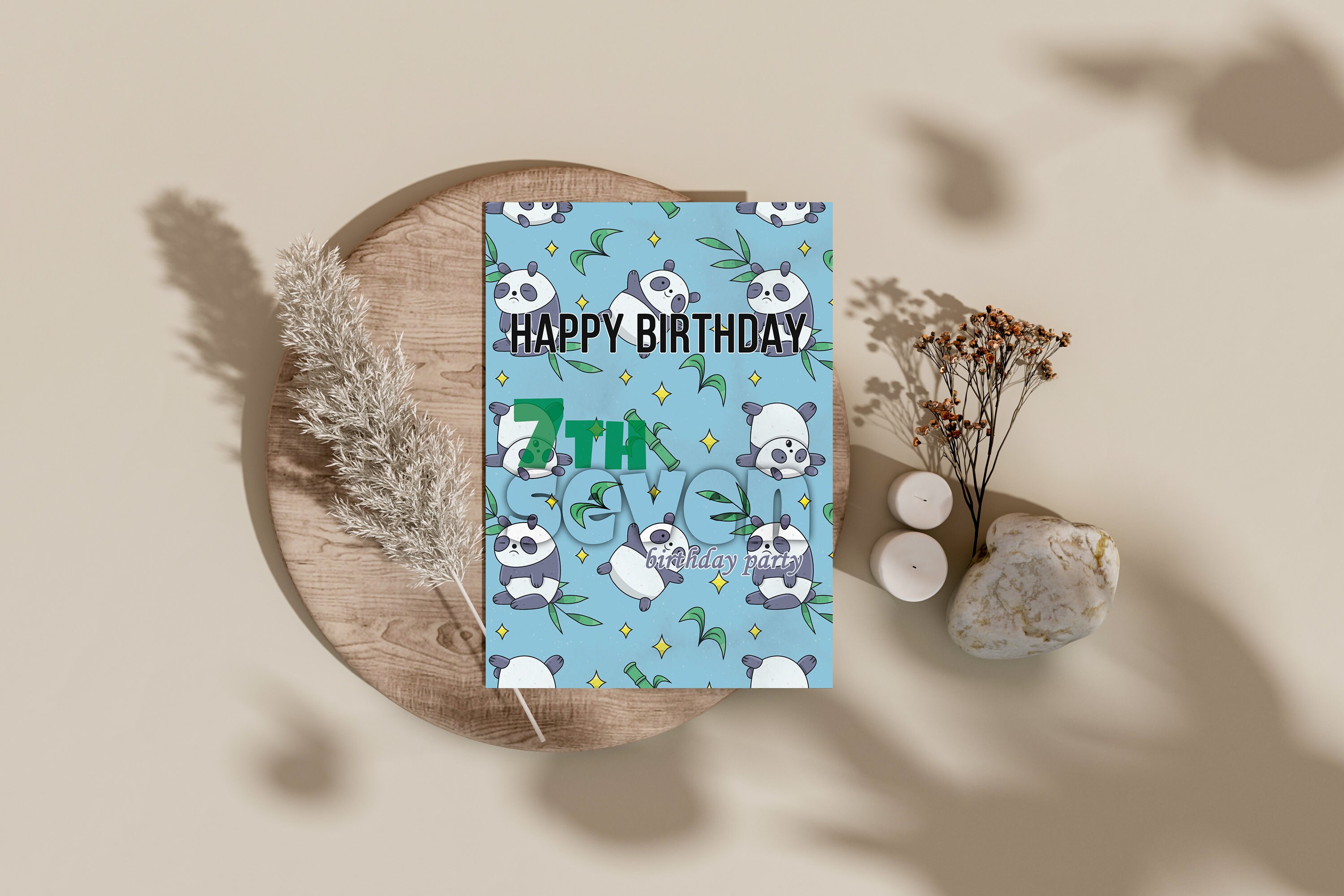 Panda Printable Birthday Card for Kids Instant Download, Digital ...