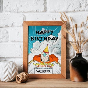 Atla Birthday Card, Printable Comic Card for Fans, Fun Digital Download ...