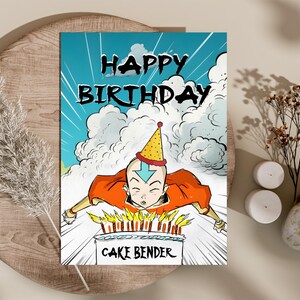 Atla Birthday Card, Printable Comic Card for Fans, Fun Digital Download ...