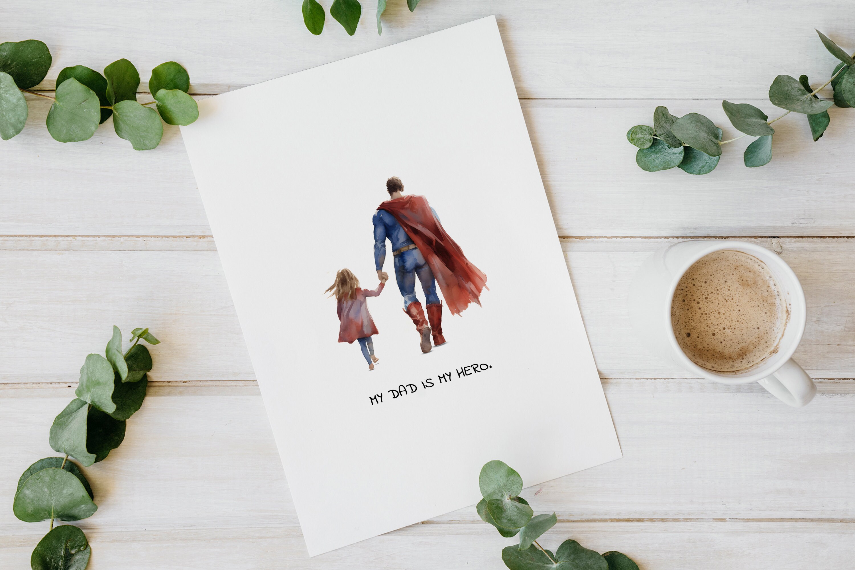 Superhero Dad Birthday Card, Instant Download Printable Card, Last ...