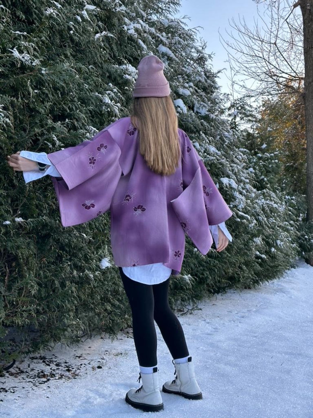 Womans Haori Jacket, Purple Haori Jacket, Kimono Jacket, Handmade in ...