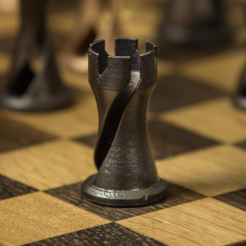 Chess Piece Rook Made of Cast Bronze - Etsy