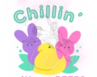 Easter Peeps Bunny Bundle Chillin With My Peeps SVG DXF PNG - Etsy