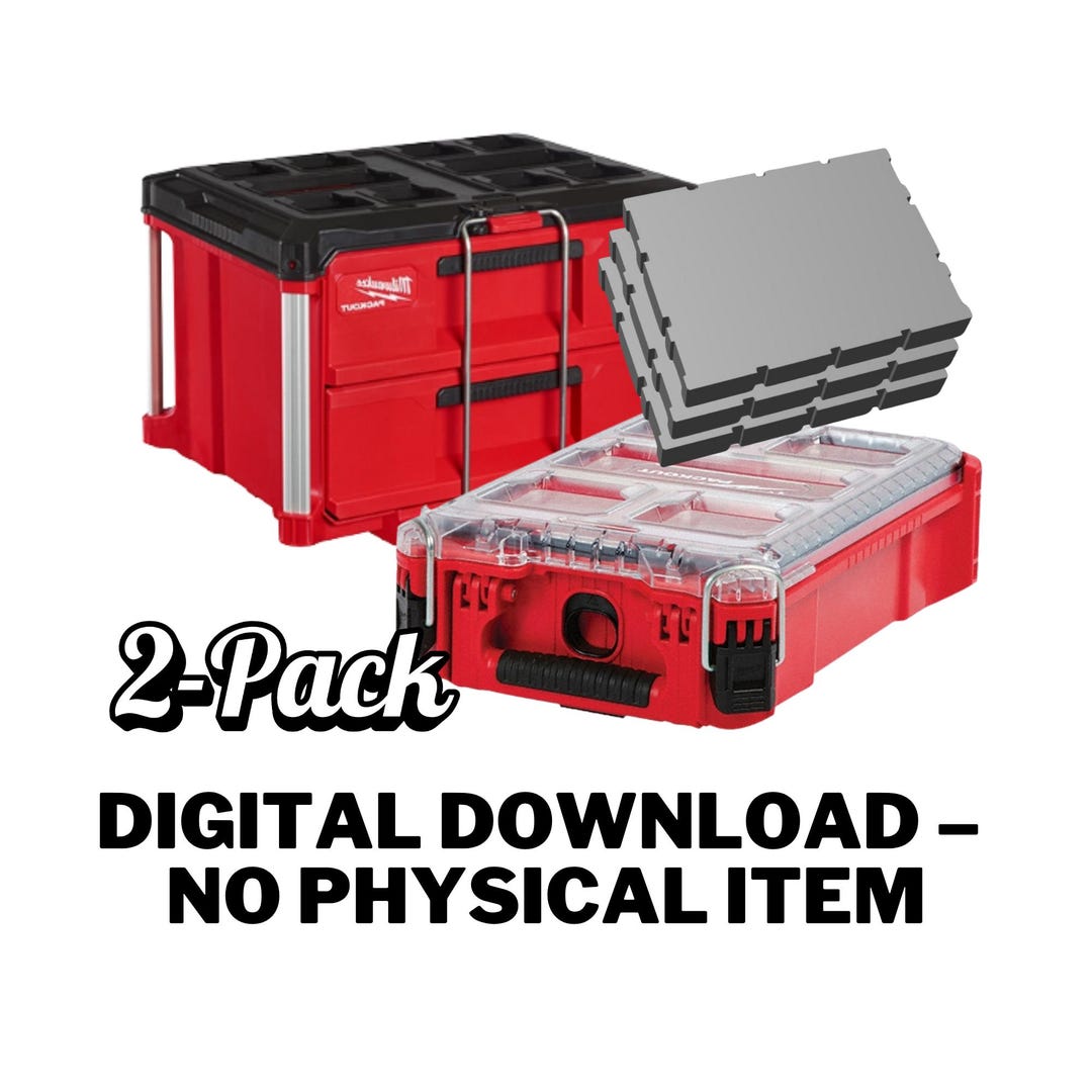 Packout Organizer Foam Templates, Compact & 2-drawer (DXF SVG Digital ...