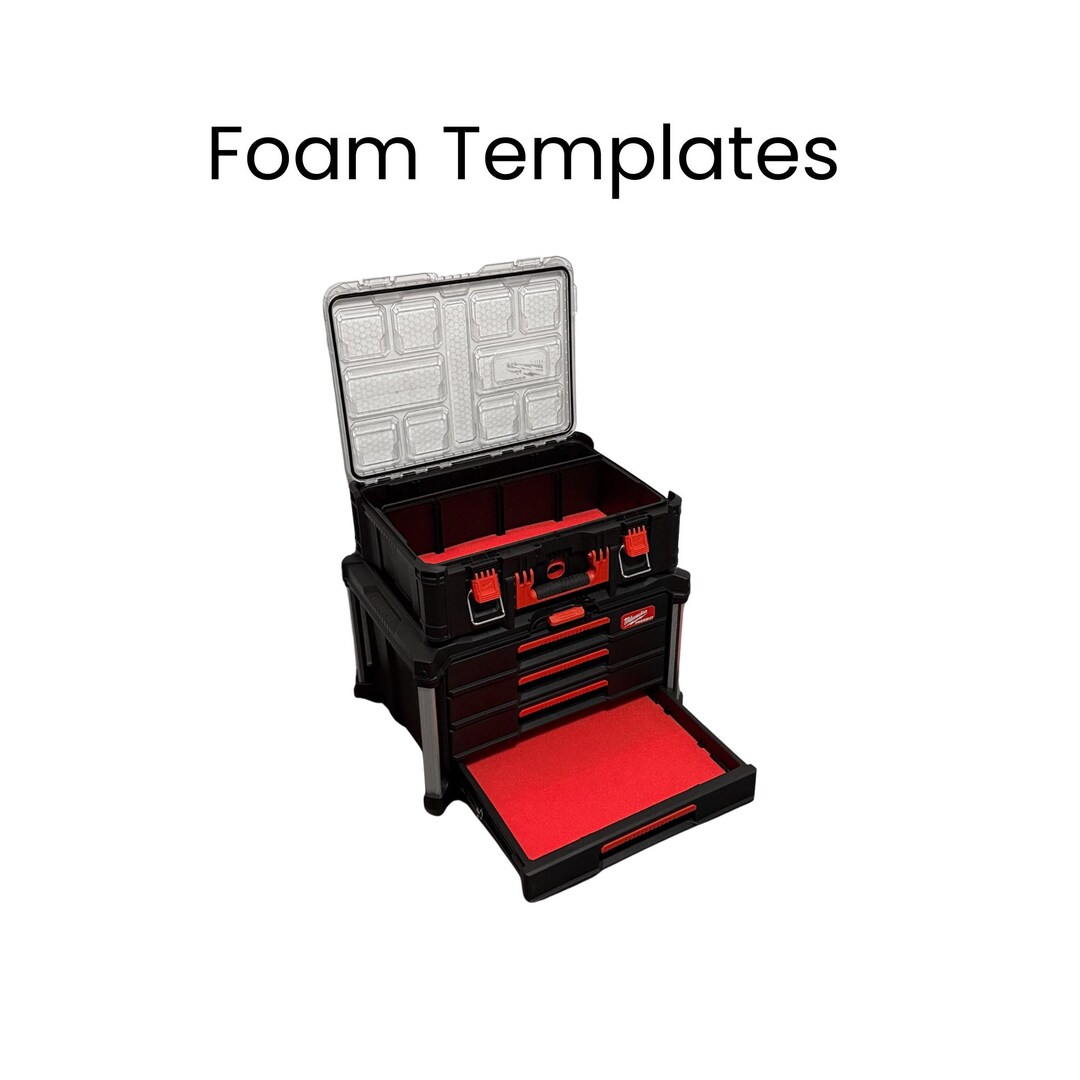 Milwaukee Packout Foam Templates DXF – 2 Drawer Tool Box & Deep ...