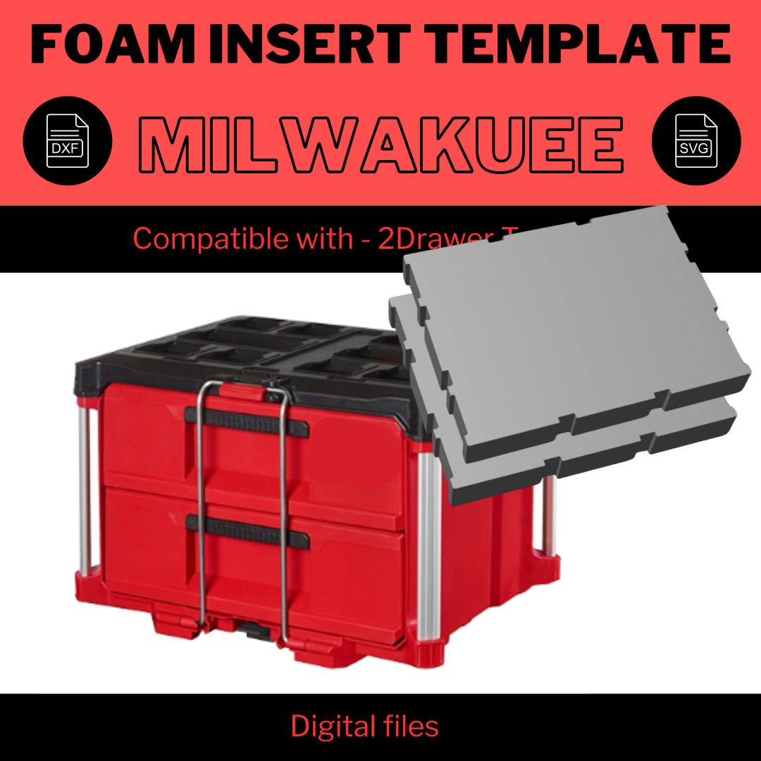 Milwaukee Packout Foam Insert Template | DXF SVG Digital File | Tool ...