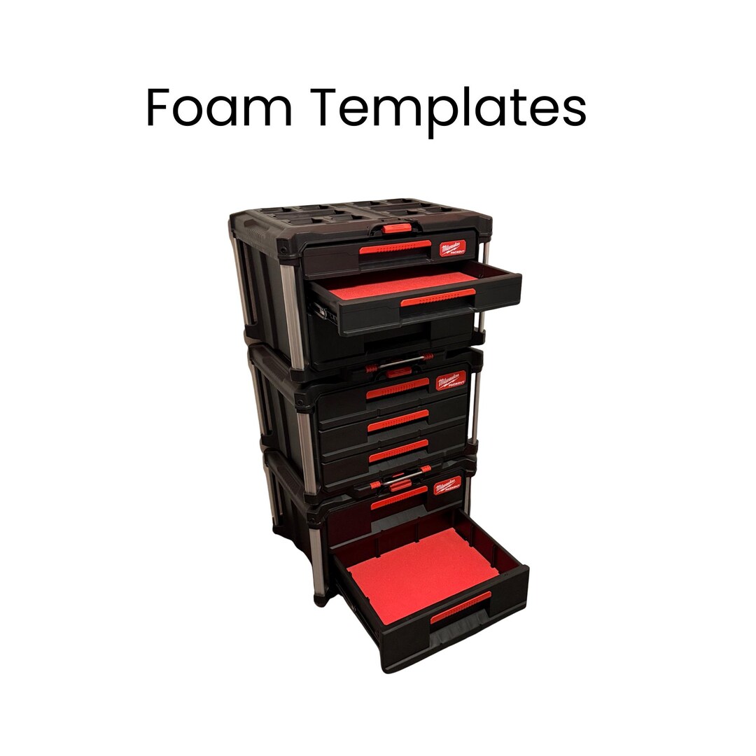 Milwaukee Packout Foam Templates DXF – 2 Plus 1 2 Drawer 3 Drawer Set ...