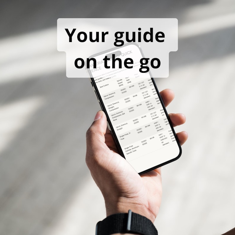 CNC Material Guide | Router Settings Cheat Sheet | Quick Reference PDF ...