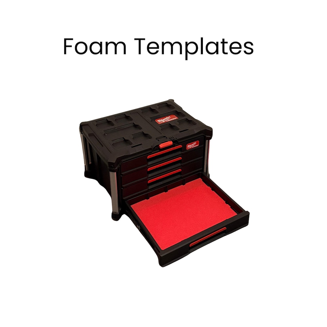 Milwaukee Packout 4-drawer Foam Insert Template DXF – Tool Organiser ...