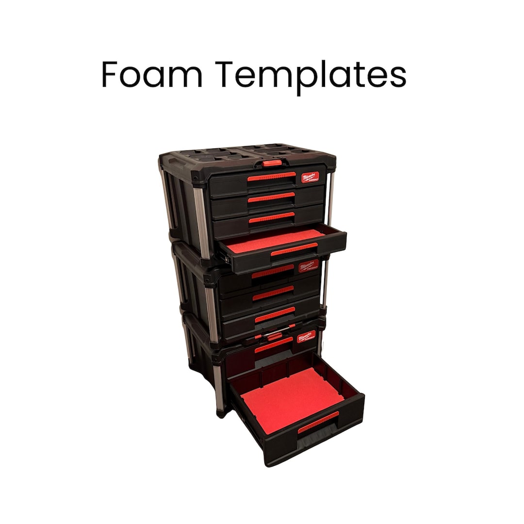 Milwaukee Packout Foam Templates DXF – 2 3 4 Drawer Tool Box Set - Etsy