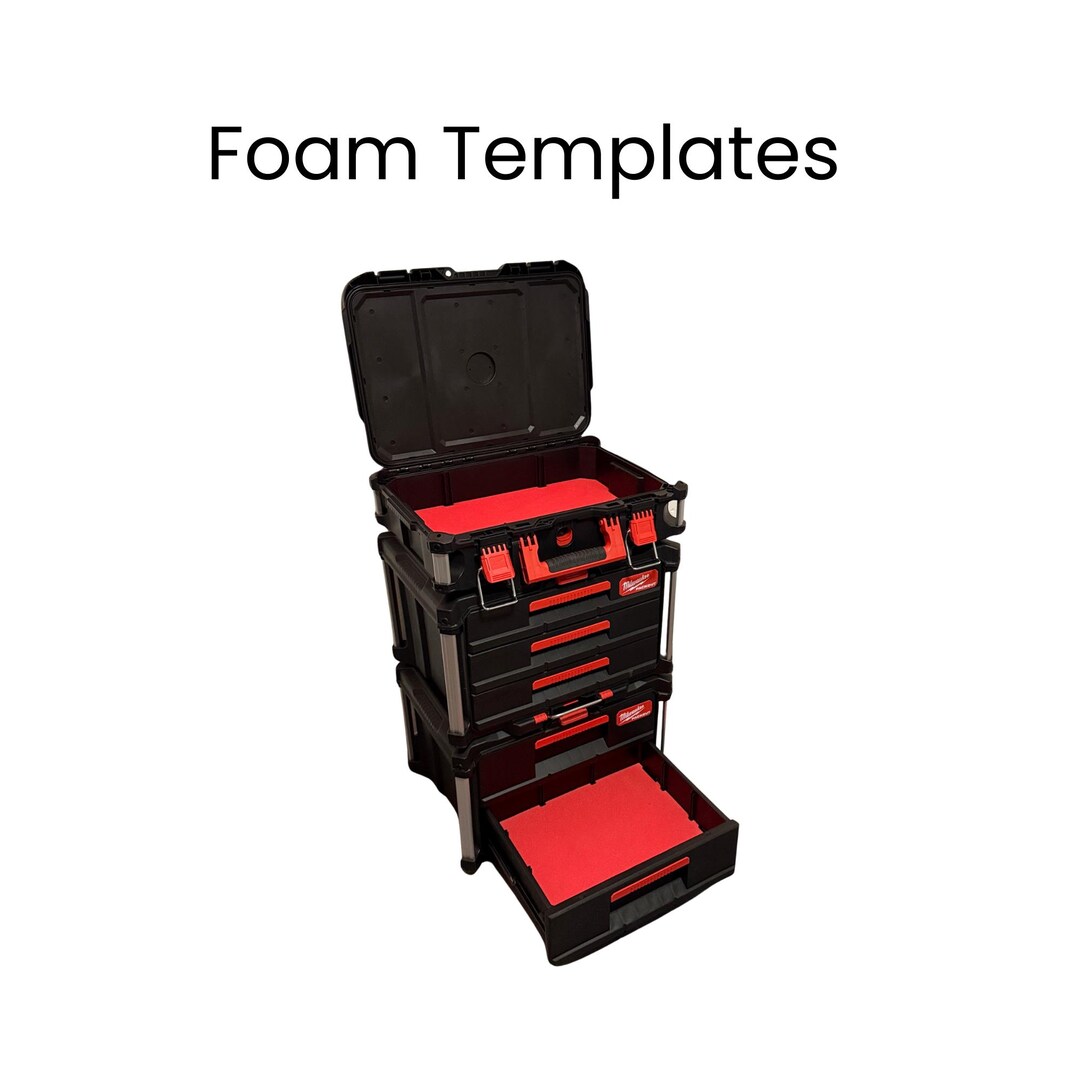 Milwaukee Packout Foam Templates DXF – 2 Drawer 3 Drawer Tool Box Set ...