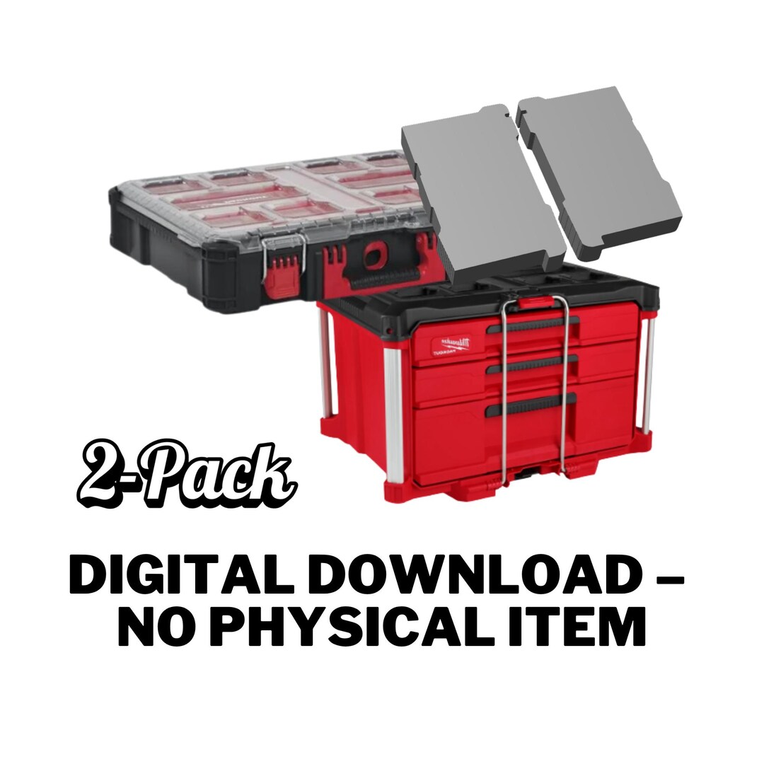 Milwaukee Packout Large Toolbox and 3 Drawer Foam Templates – CNC Laser ...