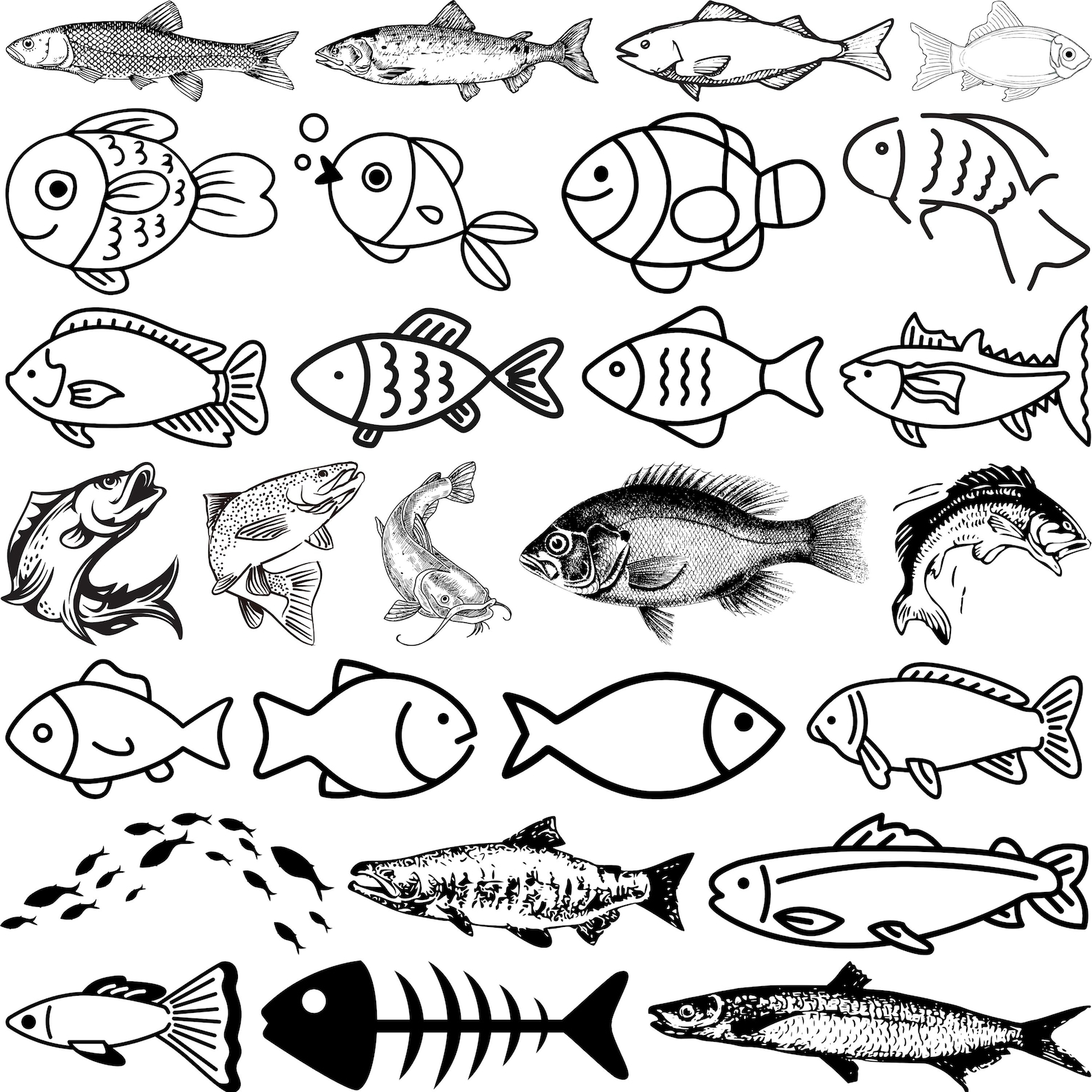 Fish SVG Bundle, Fish SVG Cut Files for Cricut, Fish Silhouette, Fish ...
