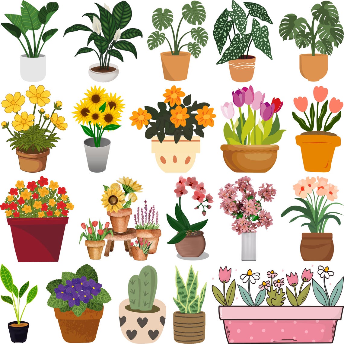 Flower Pot Svg Bundle, Plant Svg Bundle, Potted Plant SVG Bundle ...