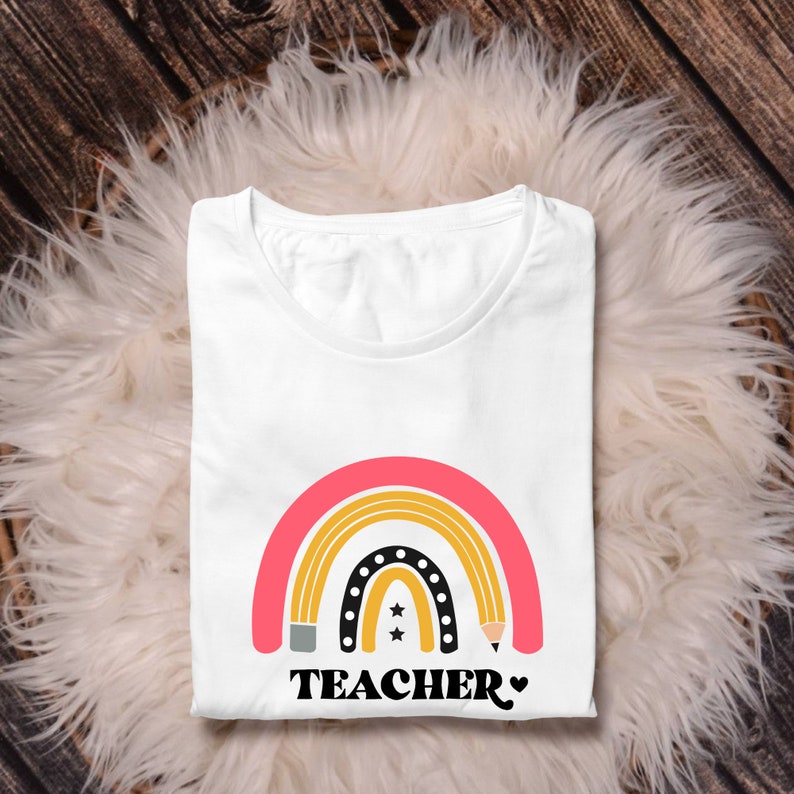 Teacher Rainbow Svg Png, Back to School Svg, Teacher Life Rainbow Svg ...