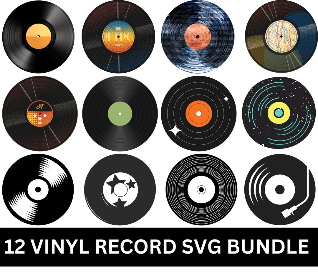 Vinyl Record SVG Bundle, Vinyl Disc Svg, Vinyl Record Svg, Vinyl Record ...