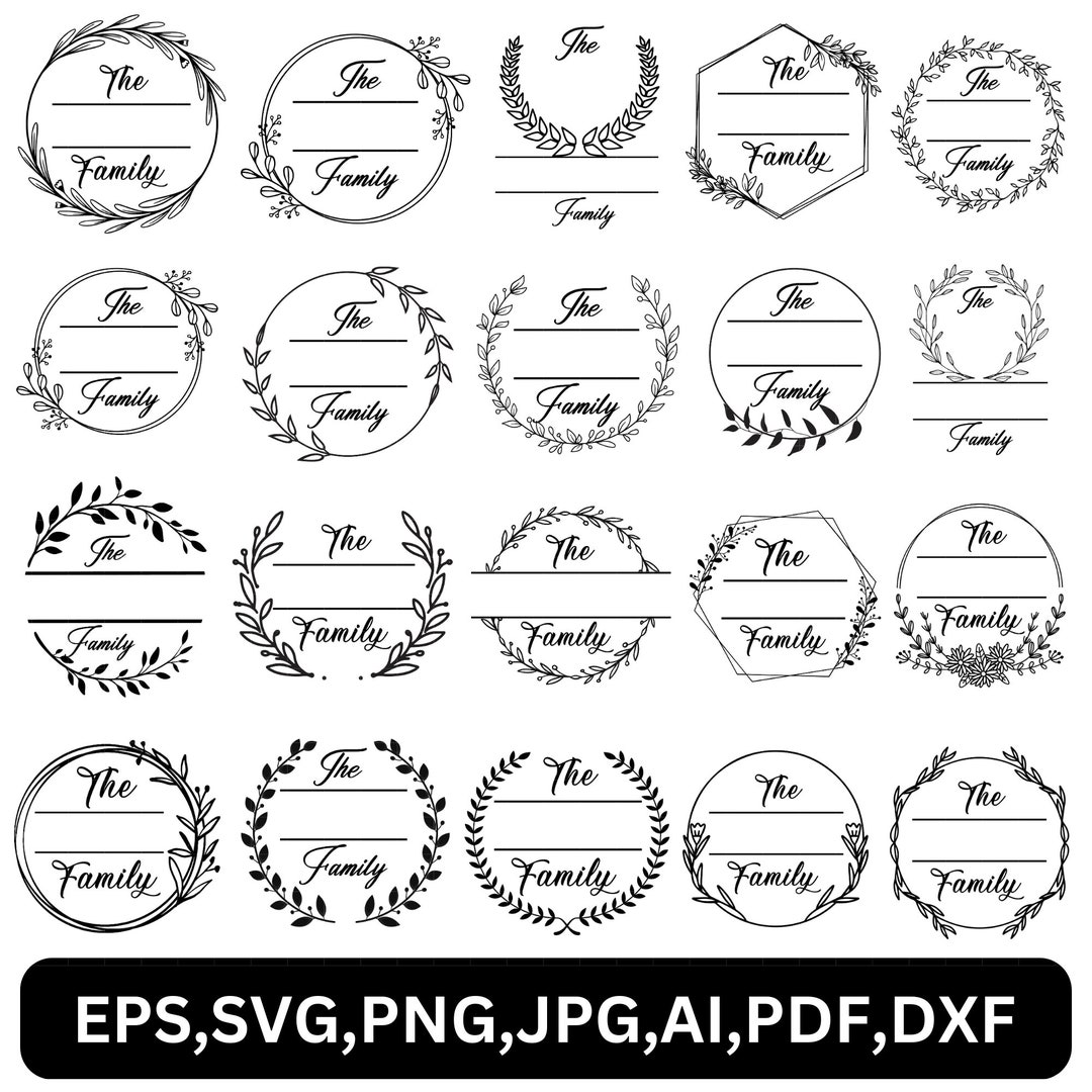 Family Monogram Sign Svg Bundle, Family Name Sign Svg, Family Round ...