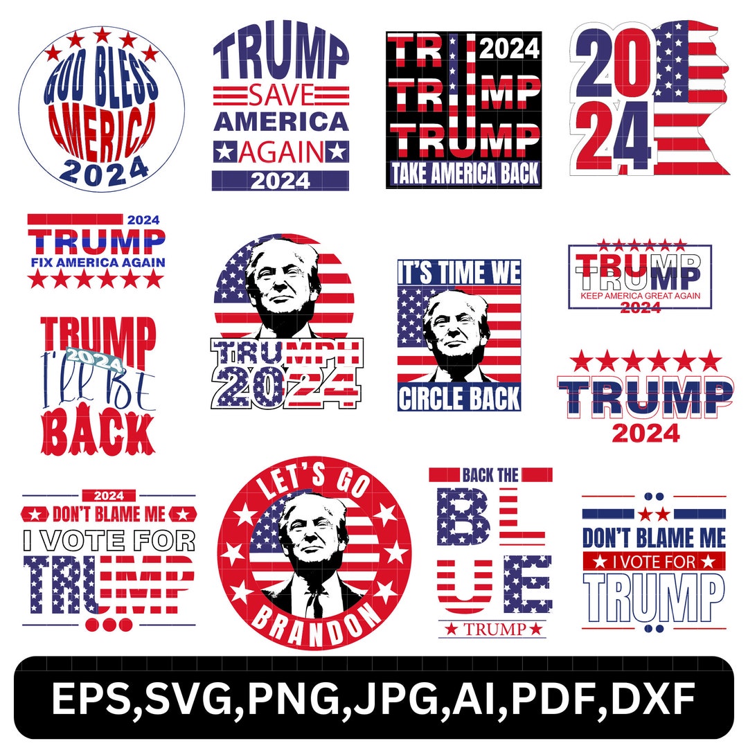 Trump 2024 Svg Png Bundle, President Election Svg, American Svg, Cricut ...