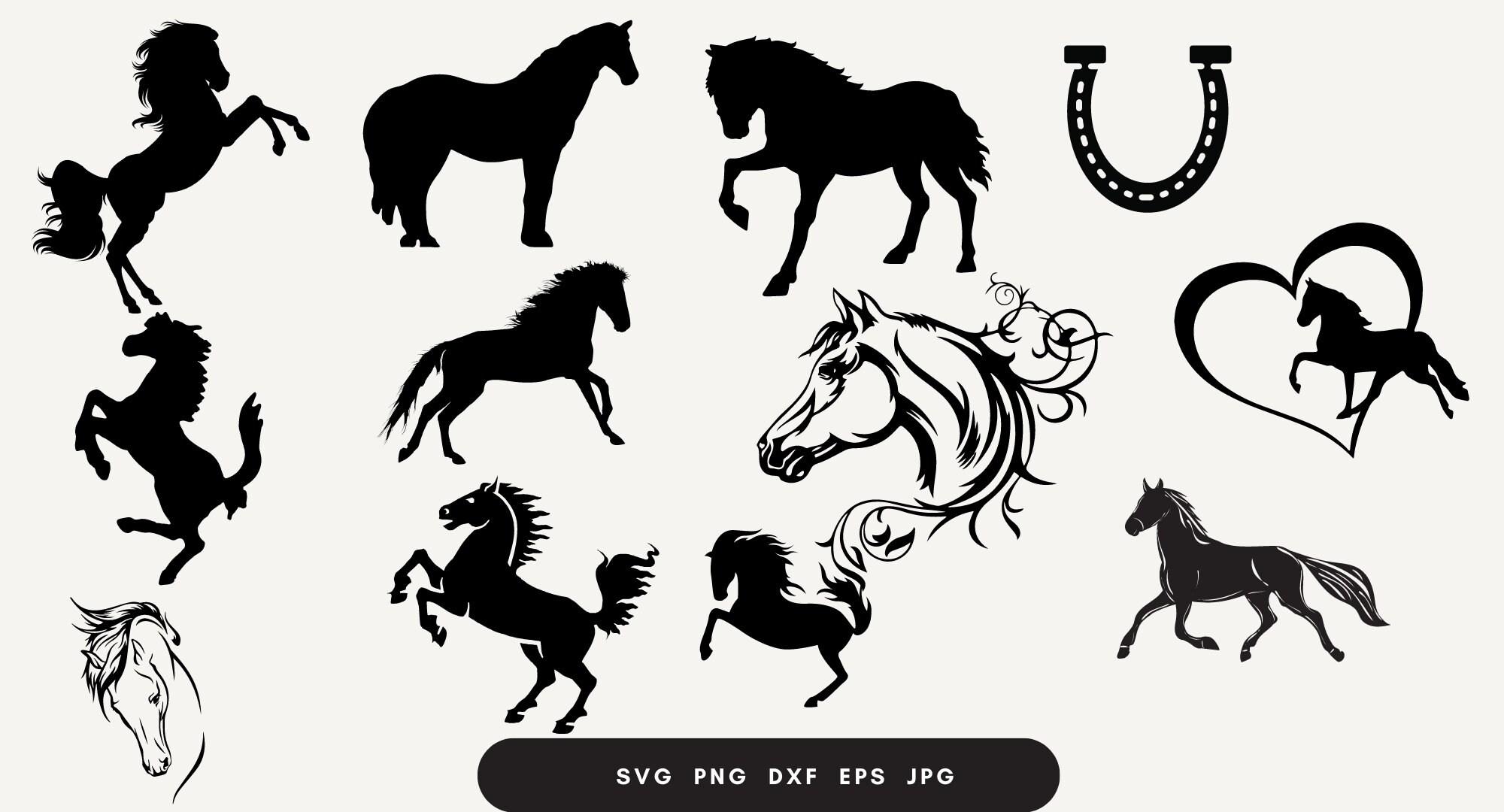 Horse Svg Bundle, Horse Silhouette Svg, Running Horse Svg, Cut Files ...