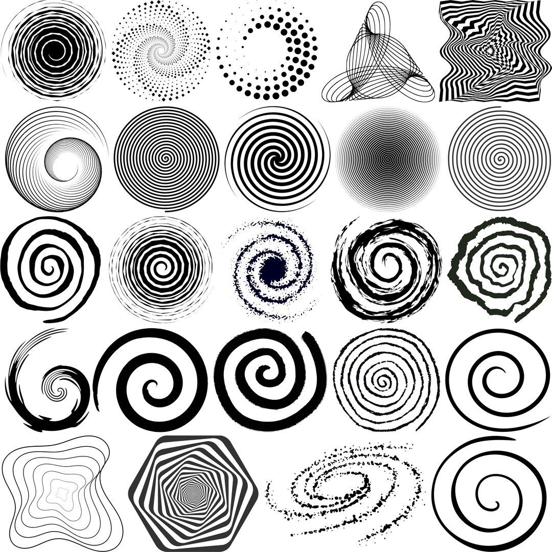 Spiral SVG Bundle, Spiral Clipart, Hypnotic Spiral Svg, Swirl Svg ...