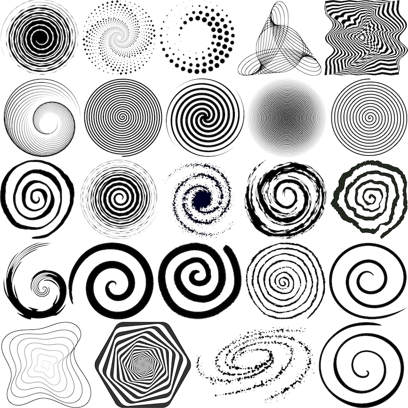 Spiral SVG Bundle, Spiral Clipart, Hypnotic Spiral Svg, Swirl Svg ...