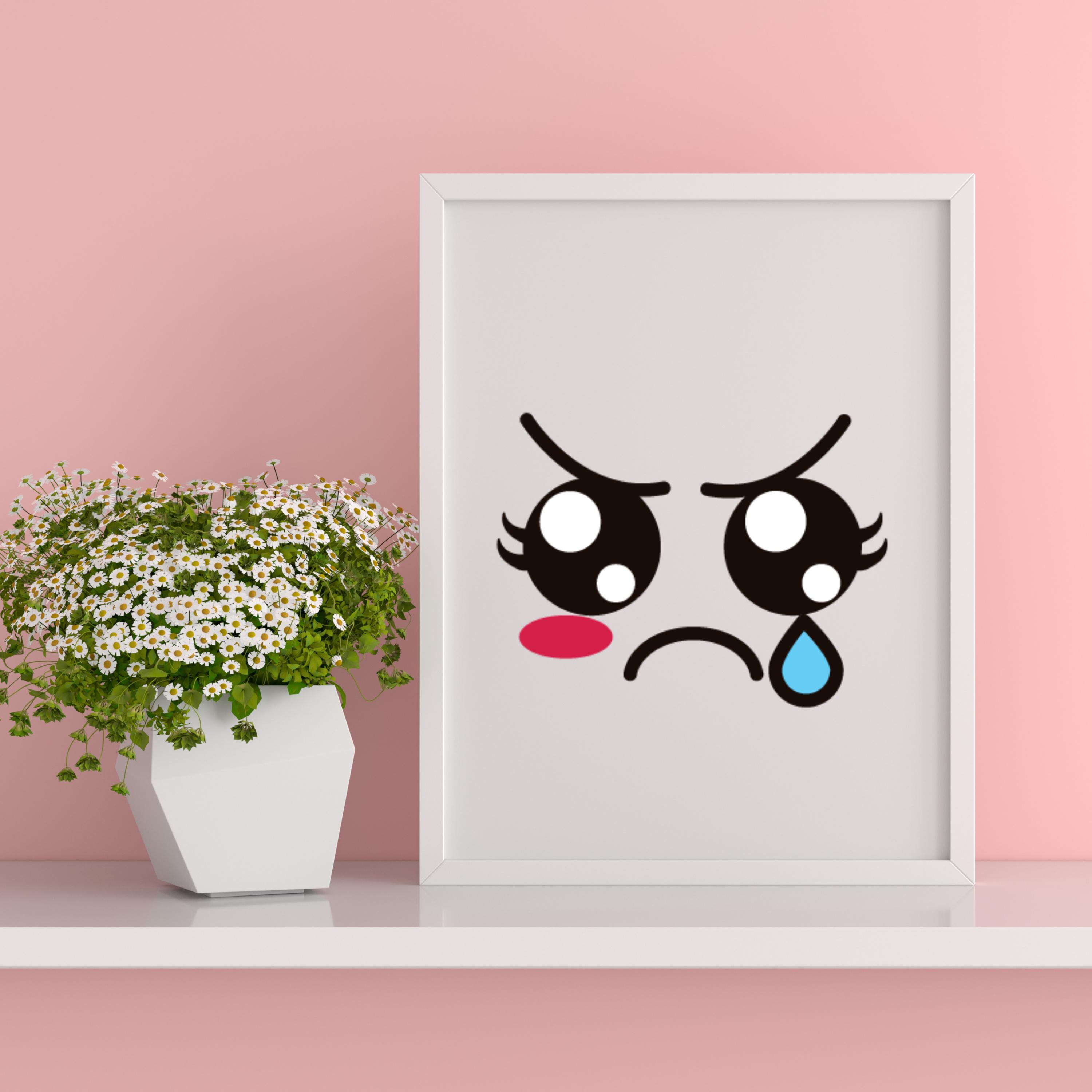 Kawaii Faces Svg Bundle, Cute Face Clipart, Cartoon Emoji Face Svg ...