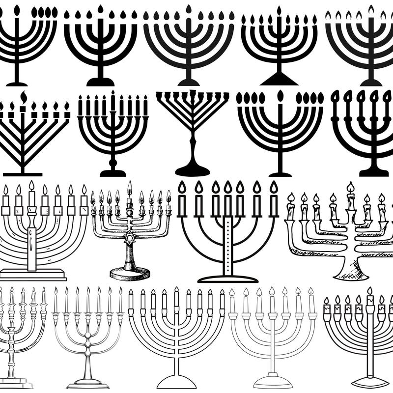 Menorahs for Chanukah Art - Etsy