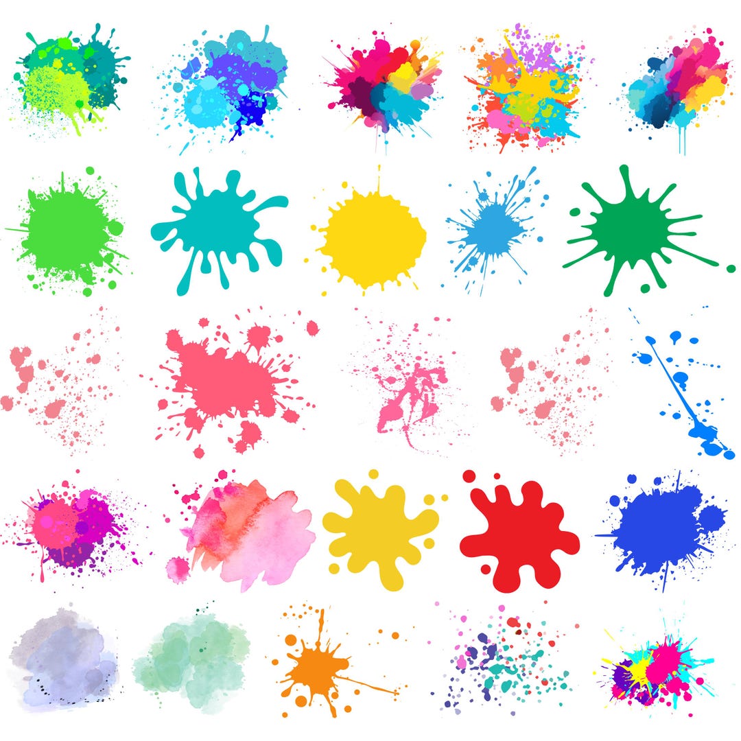 Paint Splatter Svg Bundle, Paint Splatter Silhouette, Paint Splatter ...