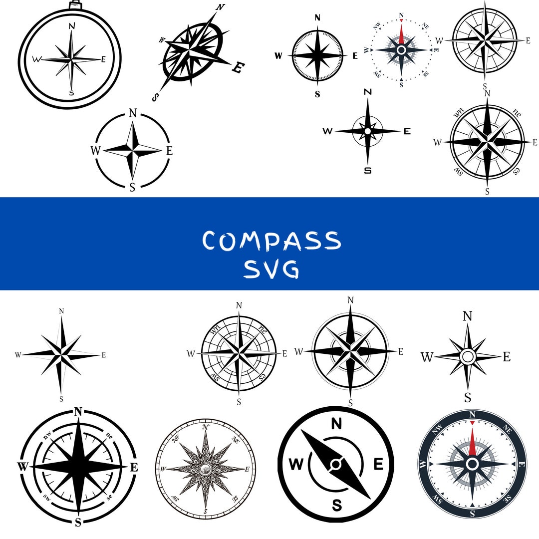 Compass Svg Bundle, Compass Svg, Nautical Compass, Vintage Compass ...