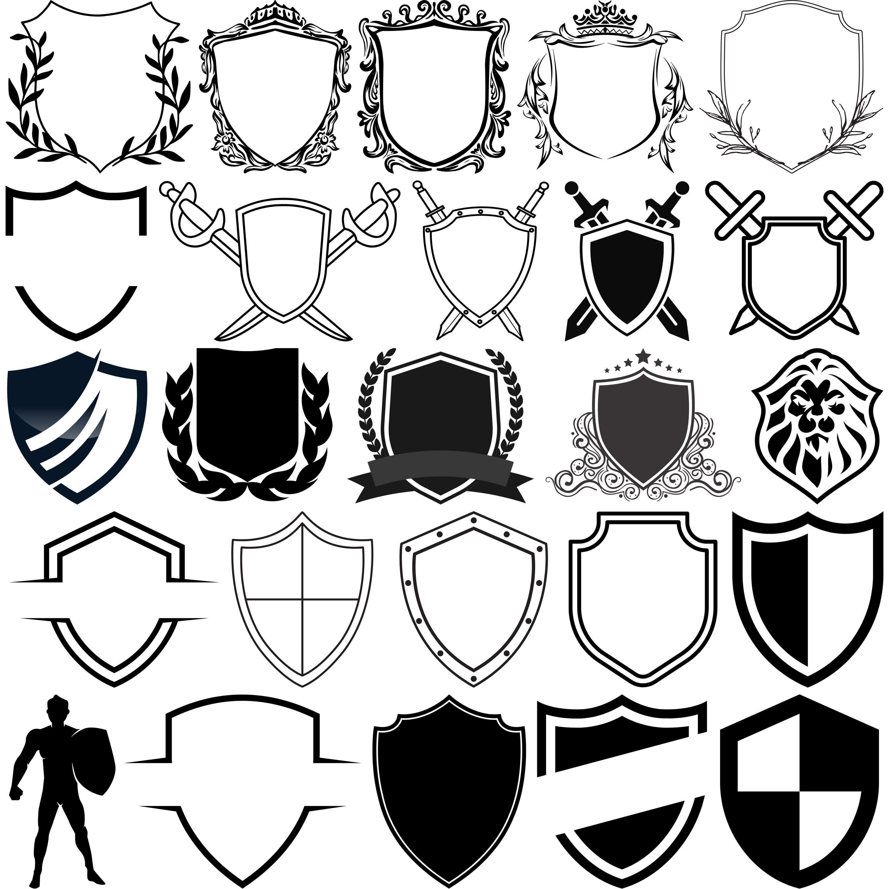 Shield SVG Bundle, Shield SVG Cut Files for Cricut, Shield Silhouette ...