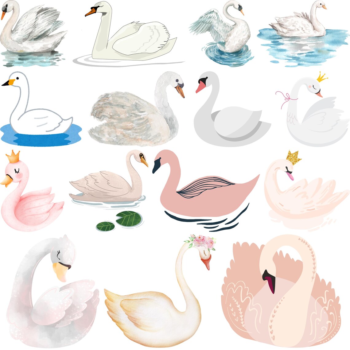 Swan Svg Bundle, Swan Clipart, Swan Silhouette, Swan Vector , Swan Cut ...