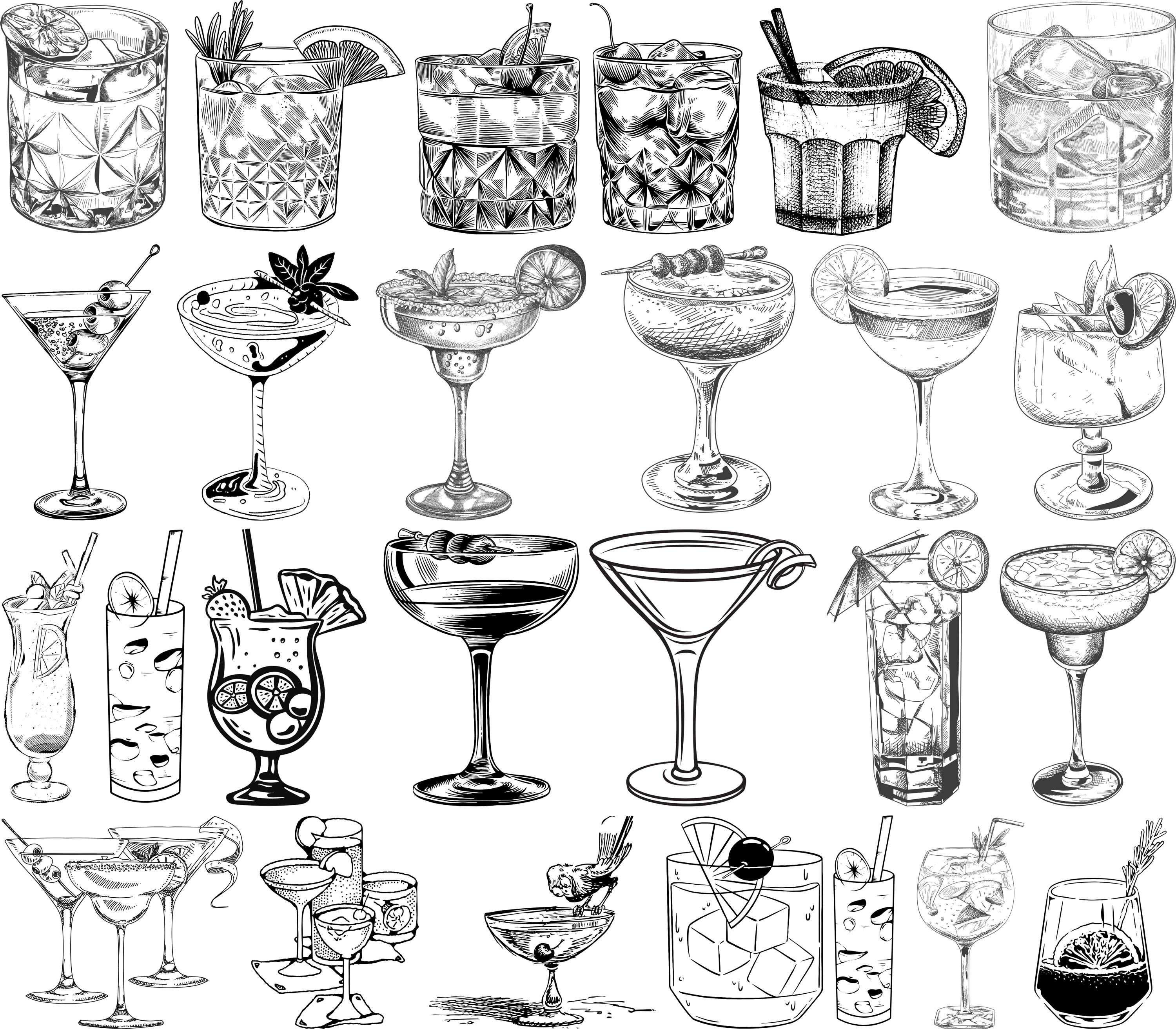 Cocktail SVG Bundle, Cocktail Vector, Cocktail Cut Files, Cocktails for ...