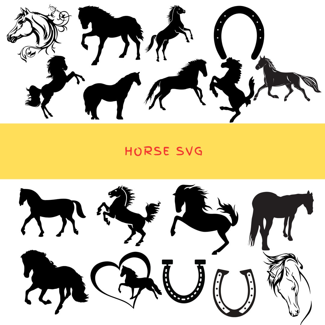 Horse Svg Bundle, Horse Silhouette Svg, Running Horse Svg, Cut Files ...